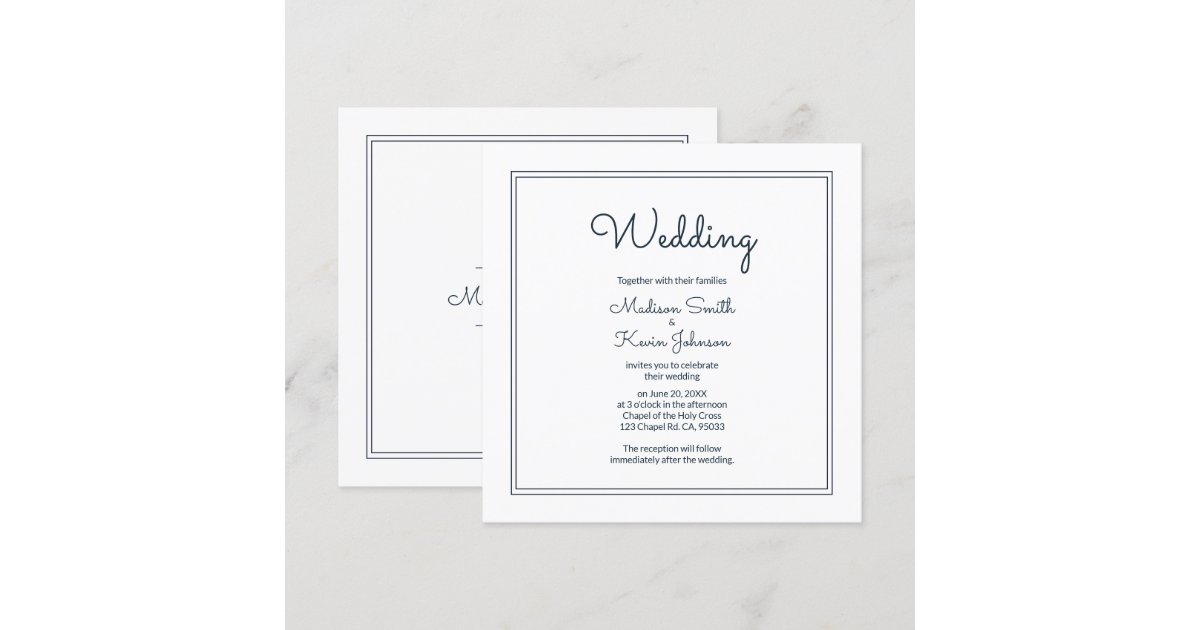 Minimalist Cursive Script Wedding Invitation | Zazzle