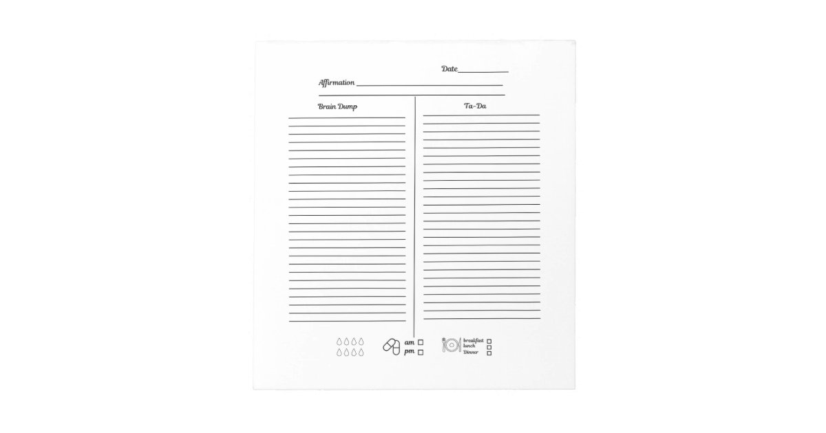 Minimalist Cursive Ta-Da Tracker Notepad | Zazzle