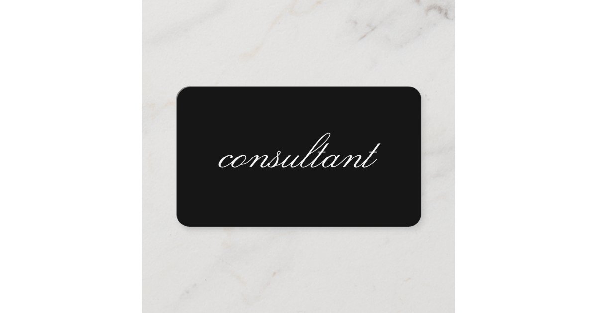 Minimalist Cursive Text | consultant Business Card | Zazzle