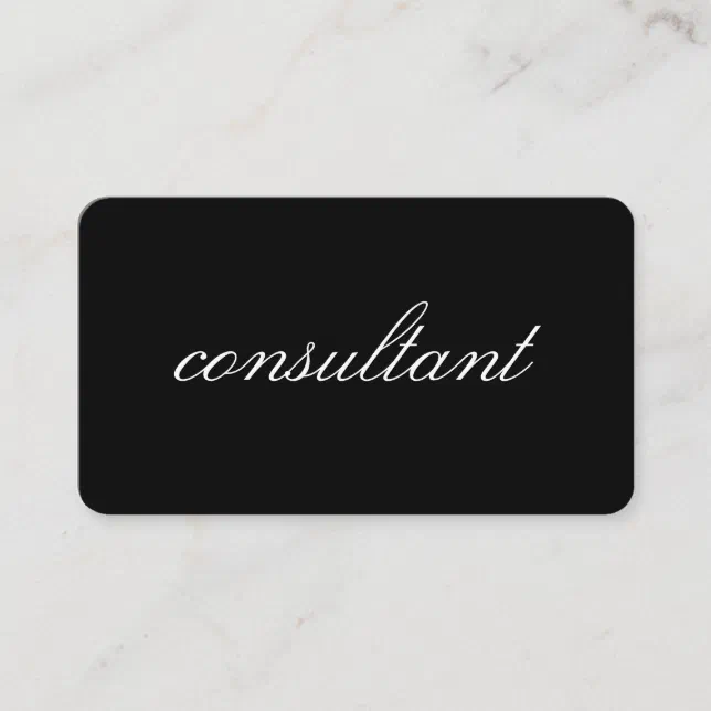 Minimalist Cursive Text | consultant Business Card | Zazzle