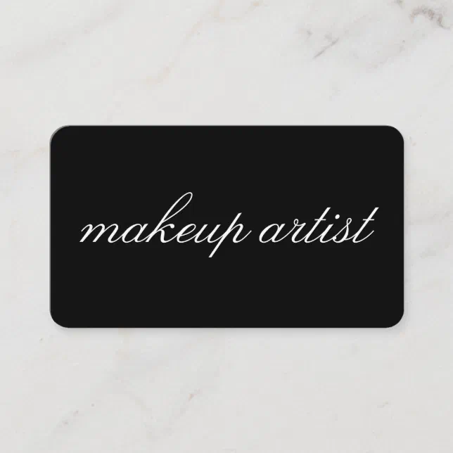 Minimalist Cursive Text | makeup artist Business Card | Zazzle