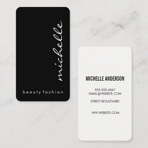 Minimalist / Cursive Text / Vertical Business Card | Zazzle