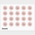 Minimalist Custom Business Logo Blush Pink Classic Round Sticker | Zazzle