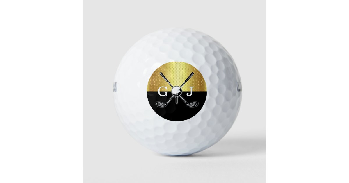 Minimalist Custom Elegant Golf Monogram Design Golf Balls | Zazzle