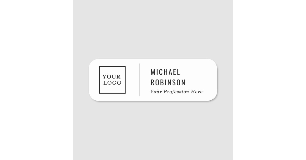 Minimalist Custom Logo Name Title Name Tag | Zazzle