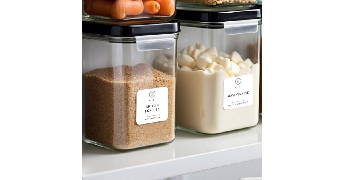 Minimalist Custom Logo Pantry Management Labels | Zazzle