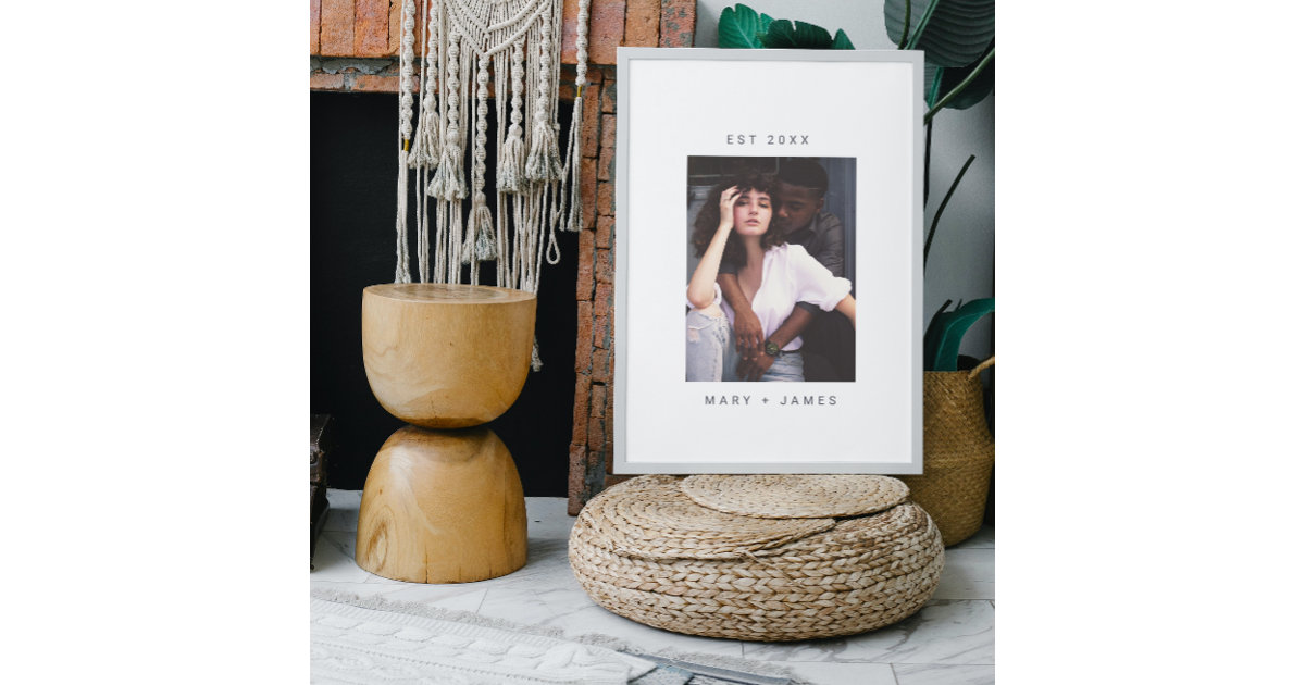 Minimalist Custom Photo Text Poster | Zazzle