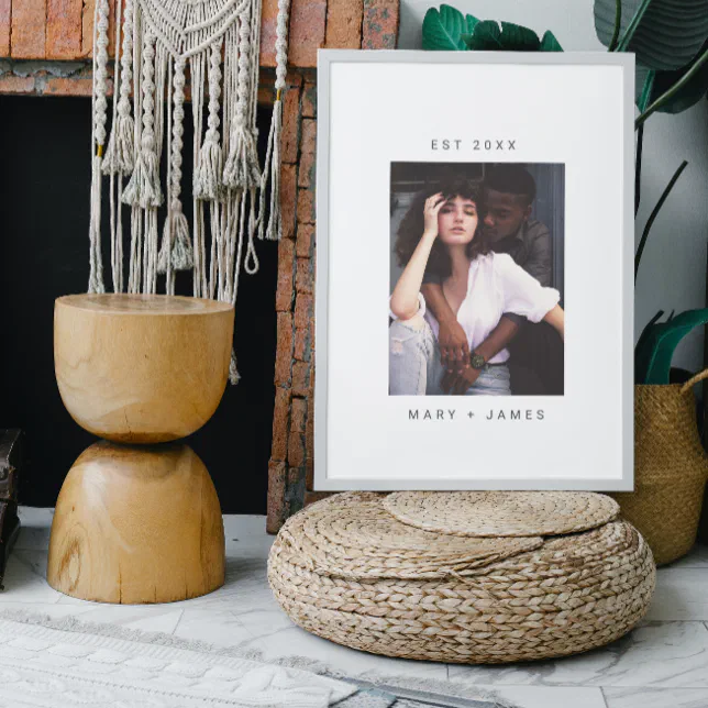 Minimalist Custom Photo Text Poster | Zazzle