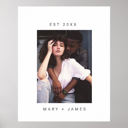 Minimalist Custom Photo Text Poster | Zazzle