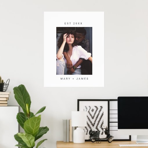 Minimalist Custom Photo Text Poster | Zazzle