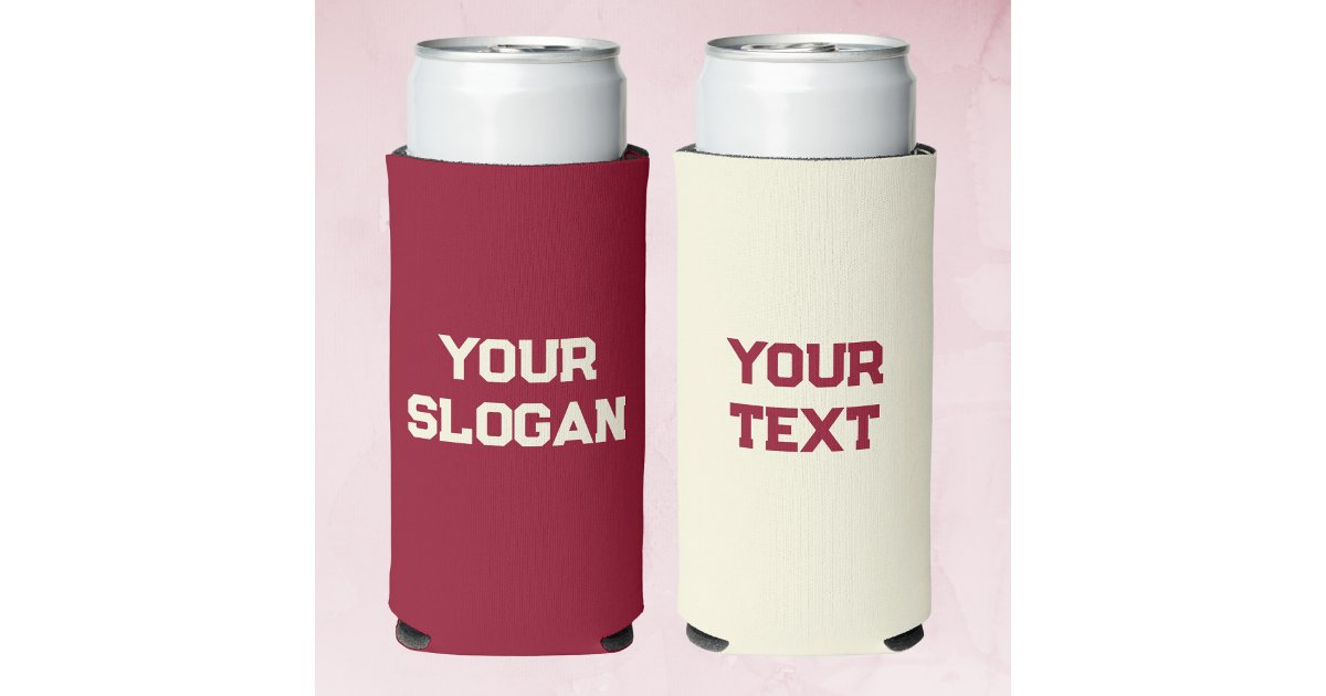 Minimalist Custom Red Burgundy and Yellow Colors Seltzer Can Cooler ...