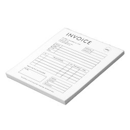 Minimalist Custom Small Business Invoice Receipt Notepad | Zazzle