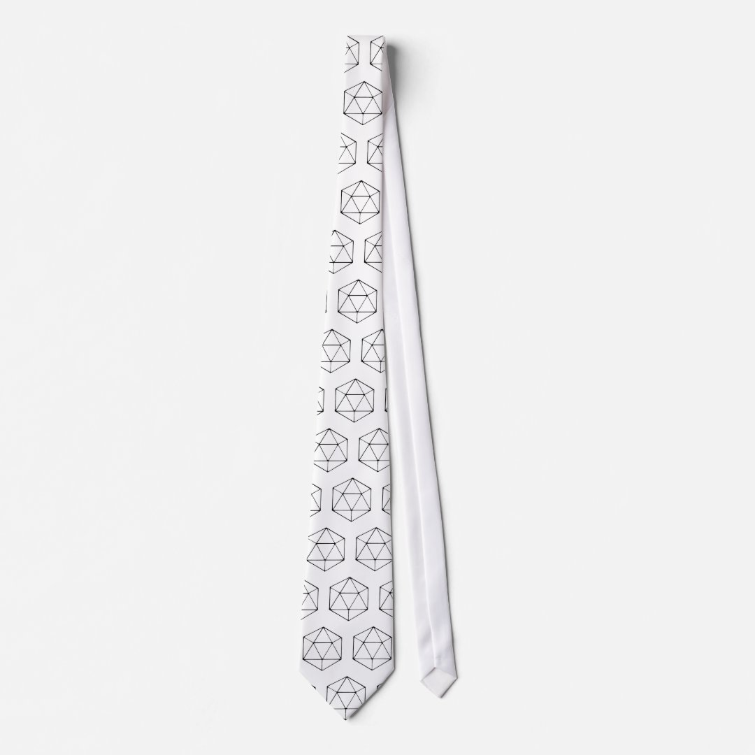Minimalist D20 Design Tabletop Gamer Geek Tie | Zazzle