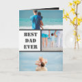 Minimalist Dad 3 Photo Collage Father Personalize Card | Zazzle