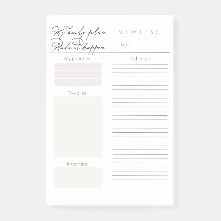 Minimalist daily to do list and neutral notepad | Zazzle
