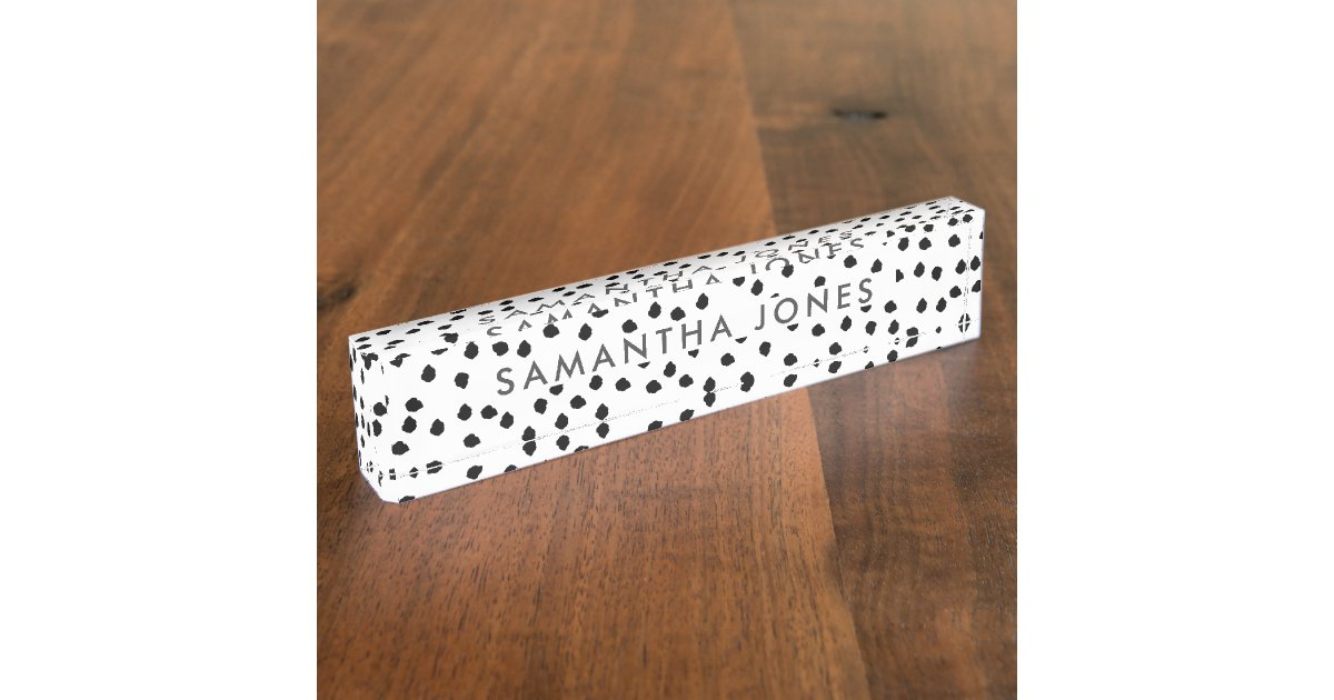Minimalist Dalmatian Simple Modern Cute Custom Desk Name Plate | Zazzle