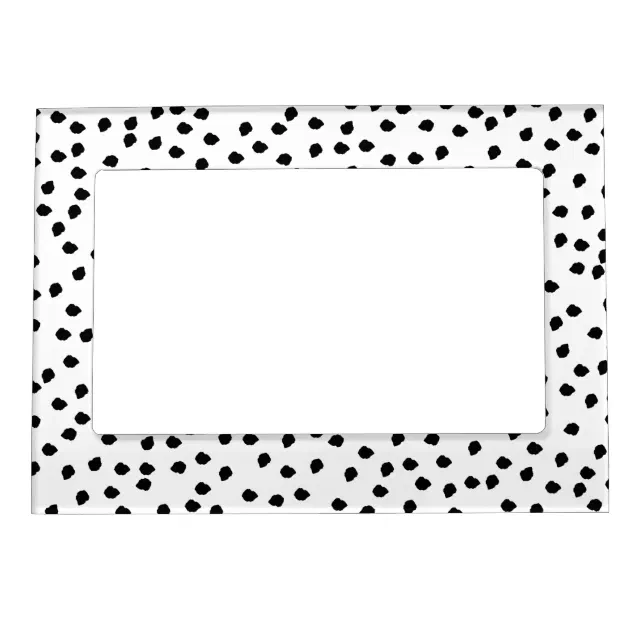 Minimalist Dalmatian Spots Simple Modern Cute Magnetic Frame | Zazzle