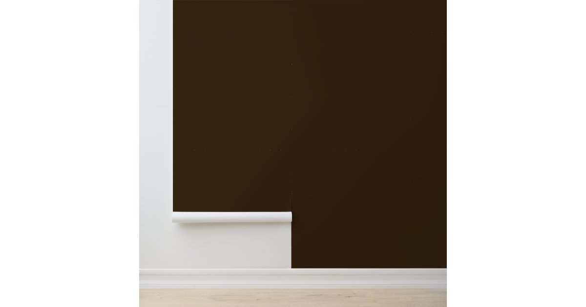 Minimalist Dark Brown Modern Espresso Custom Color Wallpaper | Zazzle