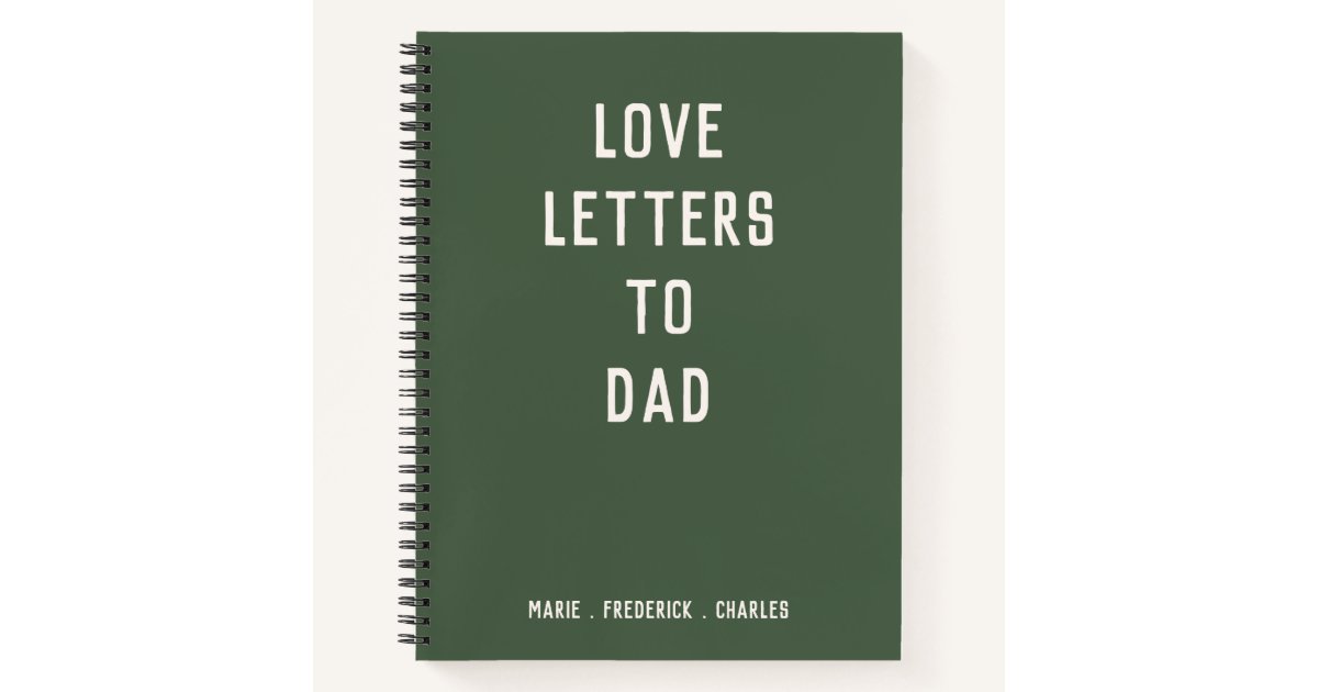 Minimalist Dark Green Father's Day Personalized Notebook | Zazzle