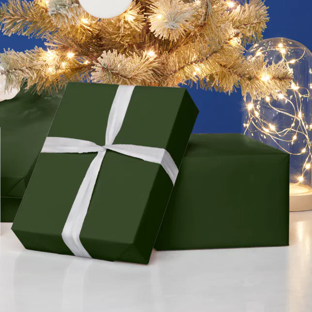 Minimalist dark Green Wrapping Paper Sheets | Zazzle