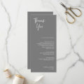 Minimalist Dark Grey, Place Setting Thank You Card | Zazzle