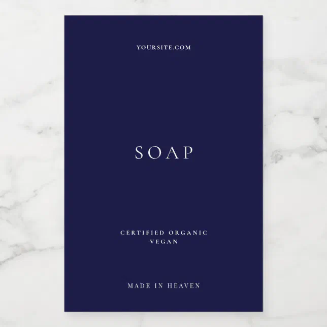 Minimalist Dark Navy Blue Bath Soap Product Food Label | Zazzle