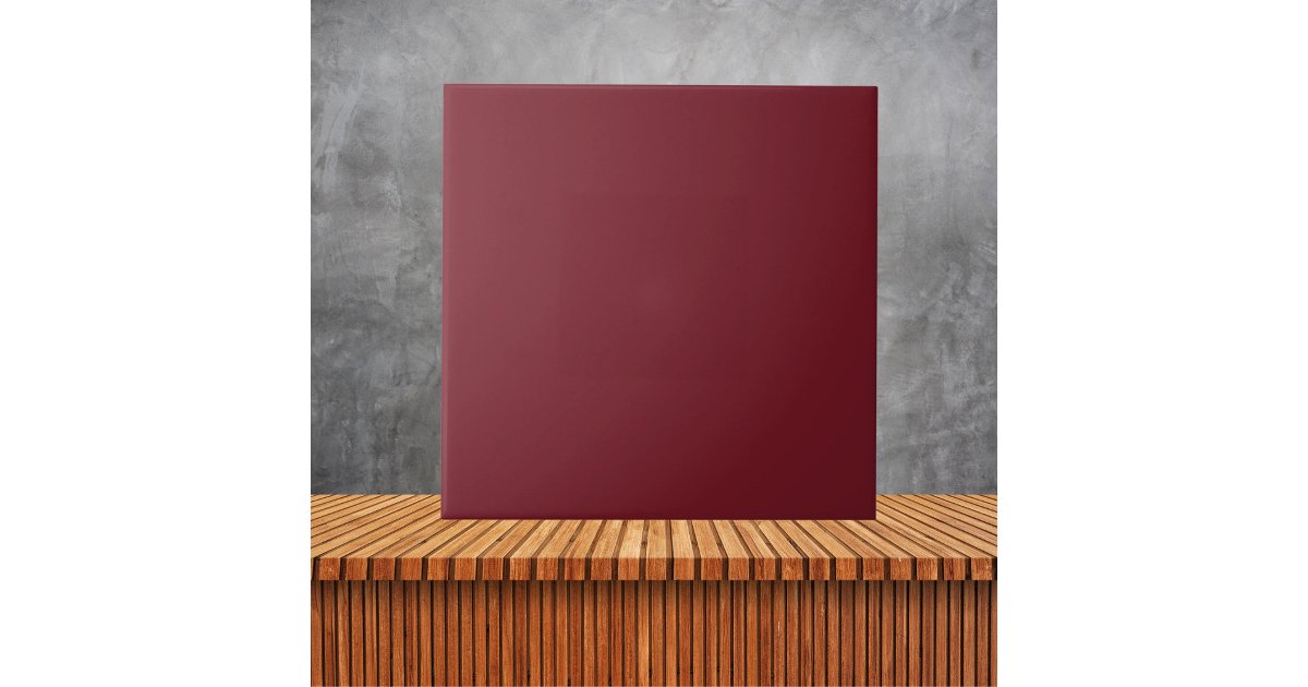 Minimalist Dark Red Plain Solid Color Ceramic Tile | Zazzle