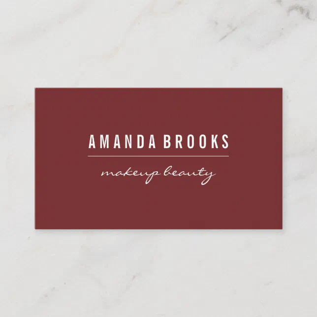 Minimalist Deep Red Business Card | Zazzle