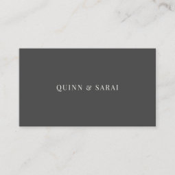 Minimalist Design Elegant Clean Modern Ivory Gray Business Card | Zazzle