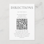 Minimalist Directions Digital Maps With QR Code Enclosure Card | Zazzle