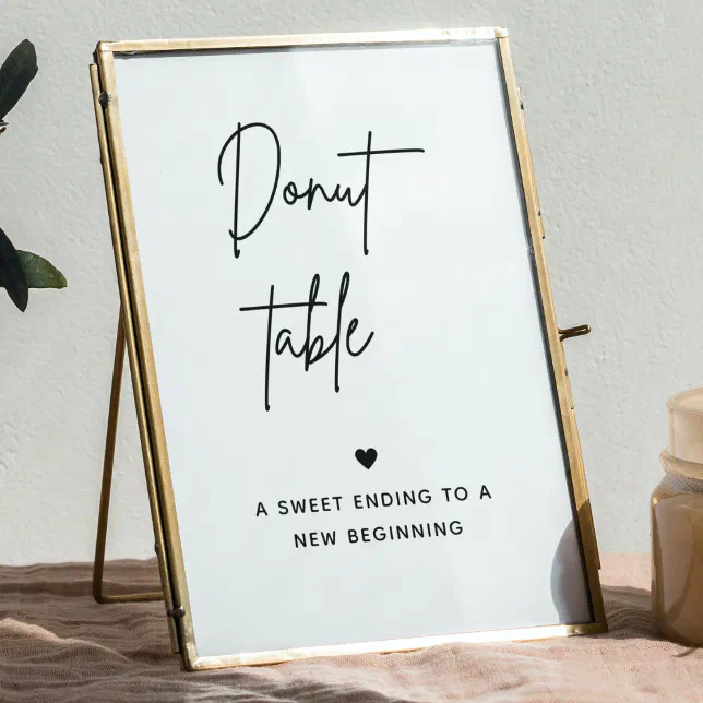 Minimalist Donut Bar Sign | Dessert Table Sign | Zazzle