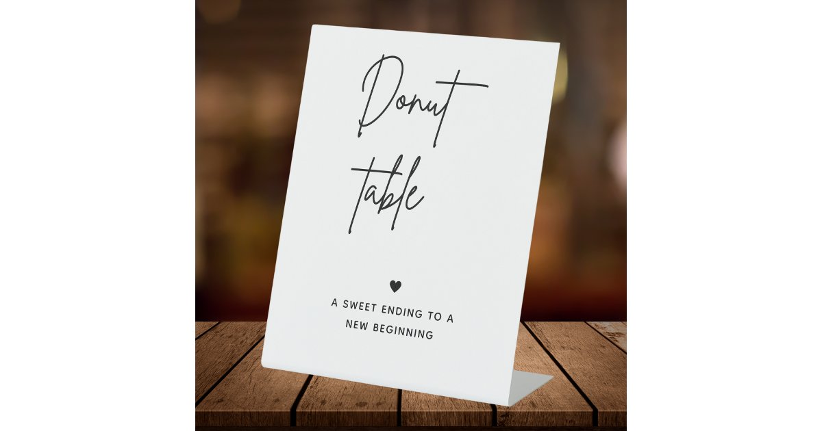 Minimalist Donut Bar Sign | Dessert Table Sign | Zazzle
