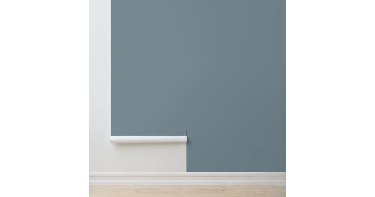 Minimalist dusty blue plain solid simple modern wallpaper | Zazzle