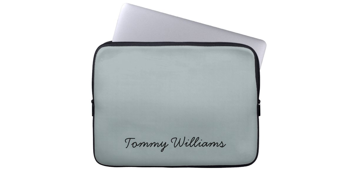 Minimalist Dusty Blue Professional Simple Laptop Sleeve | Zazzle