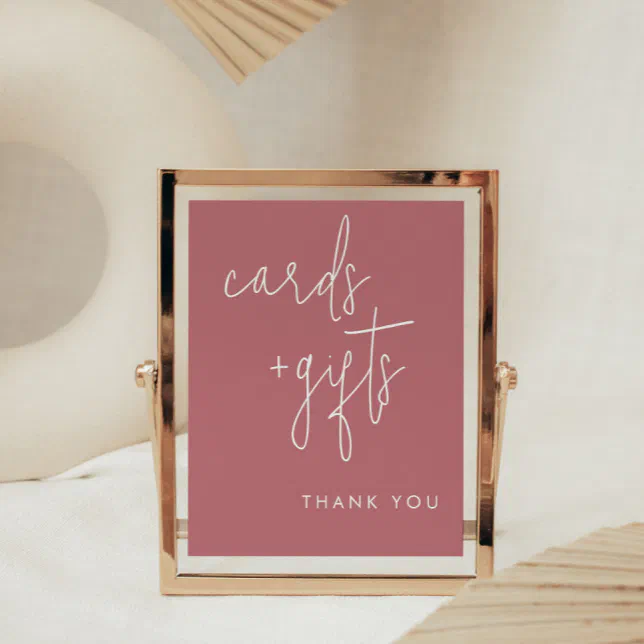 Minimalist Dusty Rose Cards and Gifts Sign | Zazzle