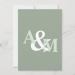 Minimalist Dusty Sage Green Text Based Engagement Invitation | Zazzle