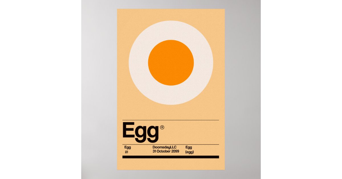 Minimalist Egg Poster | Zazzle