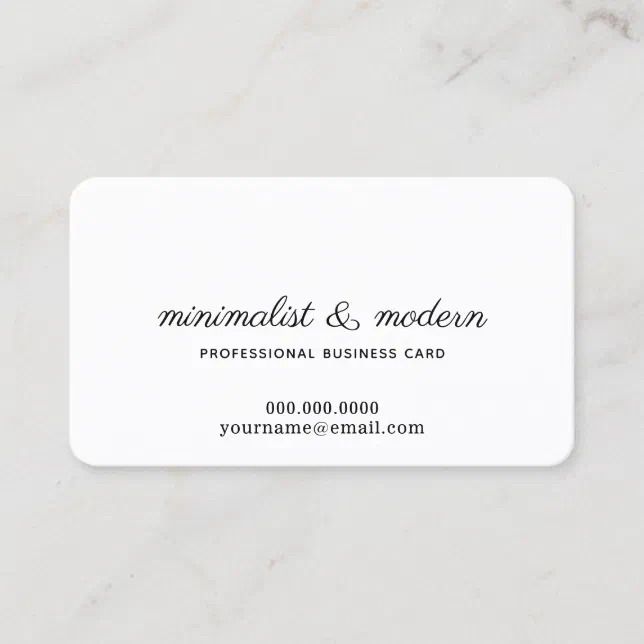 minimalist, elegant and modern white professional business card | Zazzle