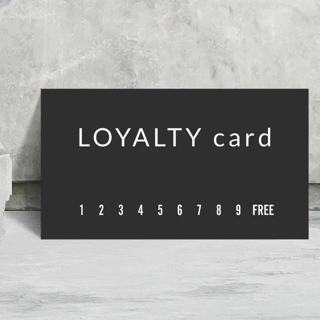 Minimalist Elegant Black and White Loyalty Card | Zazzle