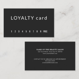 Minimalist Elegant Black and White Loyalty Card | Zazzle