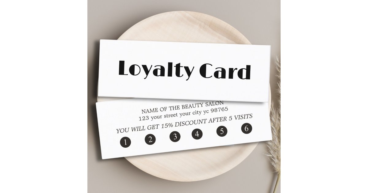 Minimalist Elegant Black White Bold Loyalty Card | Zazzle