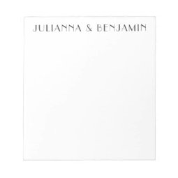 Minimalist Elegant Black White Custom Art Deco Notepad | Zazzle