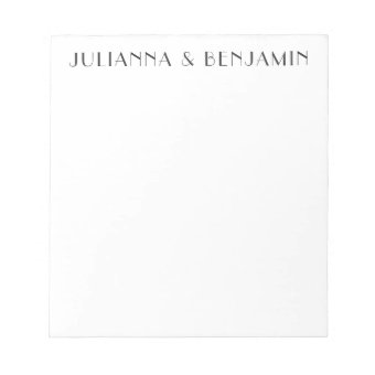 Minimalist Elegant Black White Custom Art Deco Notepad | Zazzle