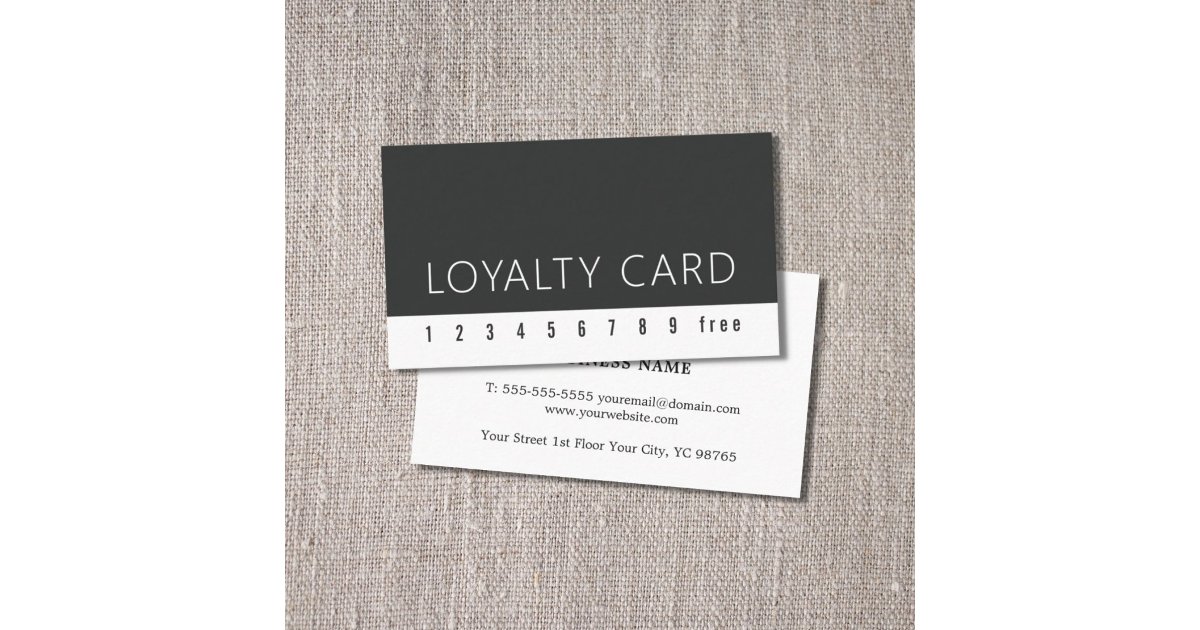 Minimalist Elegant Black White Loyalty Card | Zazzle