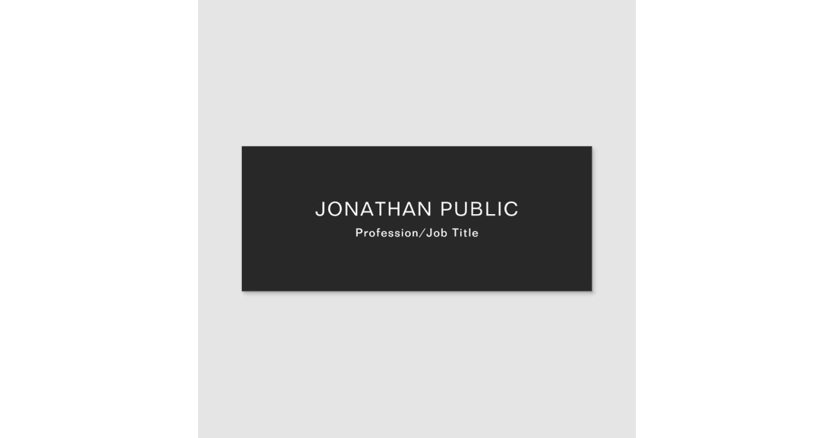 Minimalist Elegant Black White Simple Template Name Tag | Zazzle