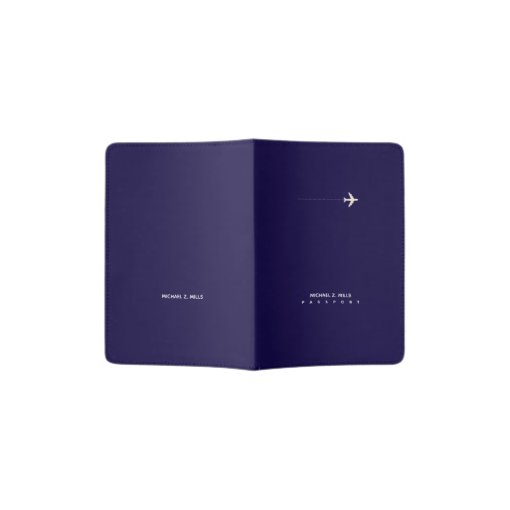 minimalist elegant blue passport holder | Zazzle