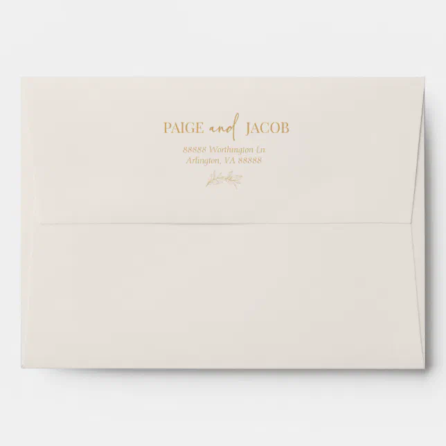 Minimalist Elegant Branch Custom Names Wedding Envelope | Zazzle