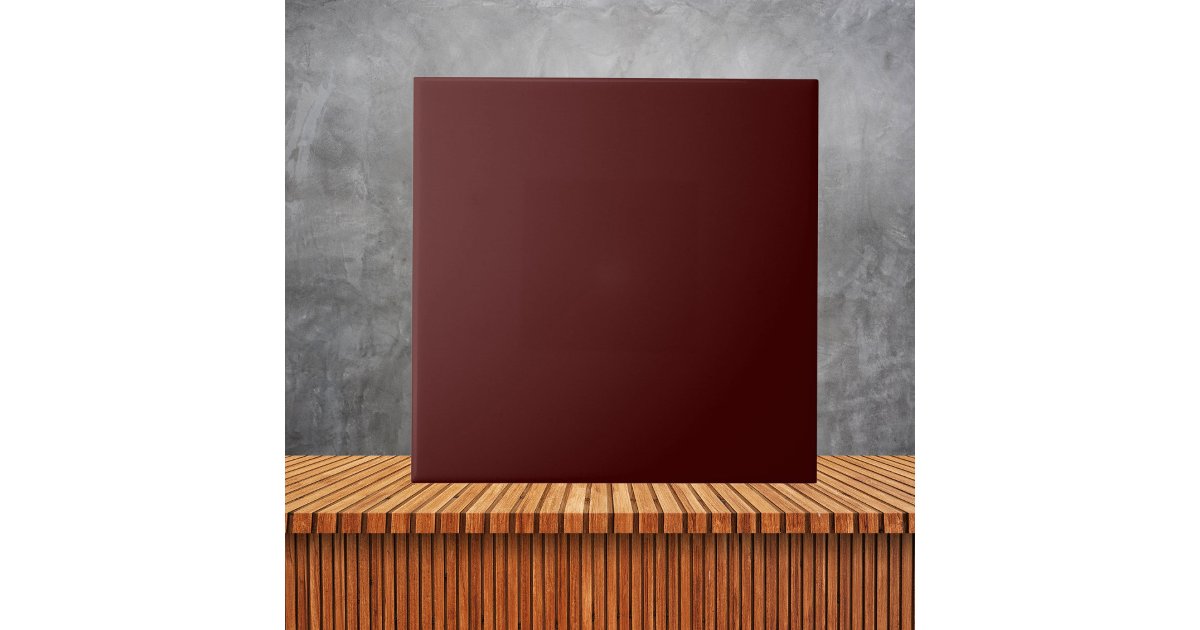 Minimalist Elegant Burgundy Christmas Color Ceramic Tile | Zazzle