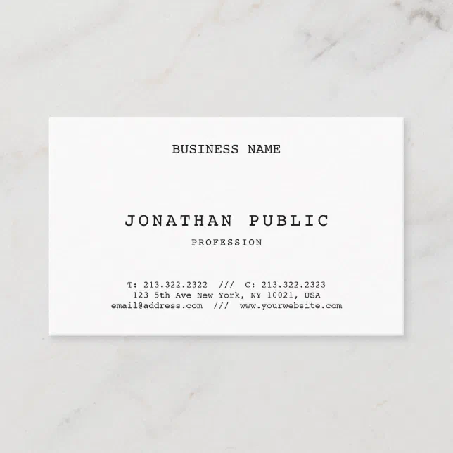 Minimalist Elegant Classic Template Nostalgic Look Business Card | Zazzle