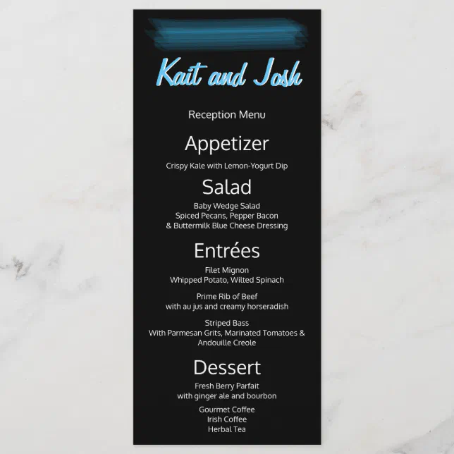 Minimalist Elegant Fab Style Wedding Menu | Zazzle